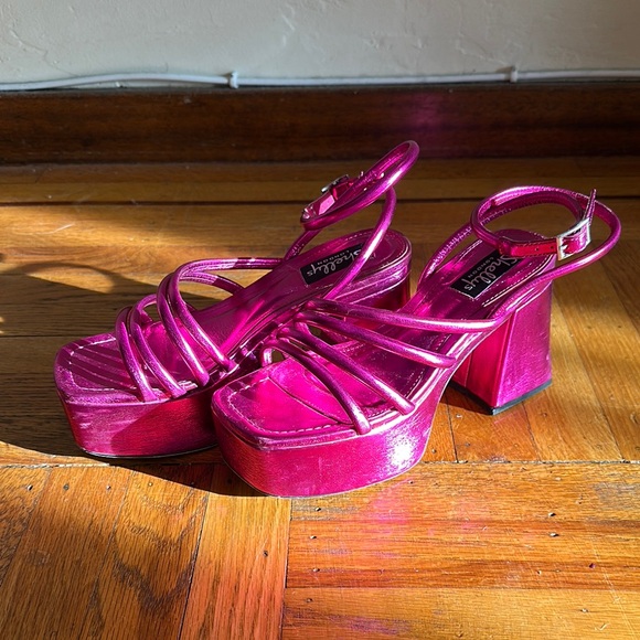 Shellys London | Shoes | Shellys London Metallic Pink Platform Sandal ...